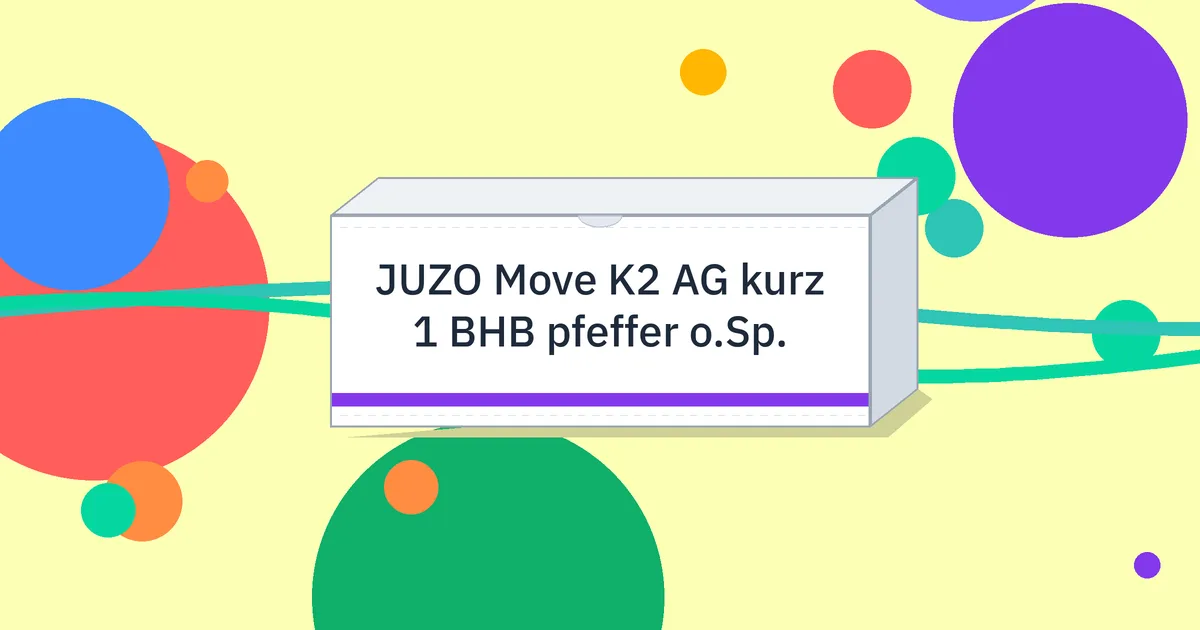 Symbolbild: Packung mit der Aufschrift JUZO Move K2 AG kurz 1 BHB pfeffer o.Sp. (PZN 16639307) – Verfügbarkeit und Bezug in Apotheken in Frankfurt am Main