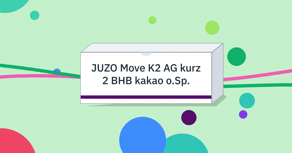 Symbolbild: Packung mit der Aufschrift JUZO Move K2 AG kurz 2 BHB kakao o.Sp. (PZN 18561822) – Verfügbarkeit und Bezug in Apotheken in Frankfurt am Main