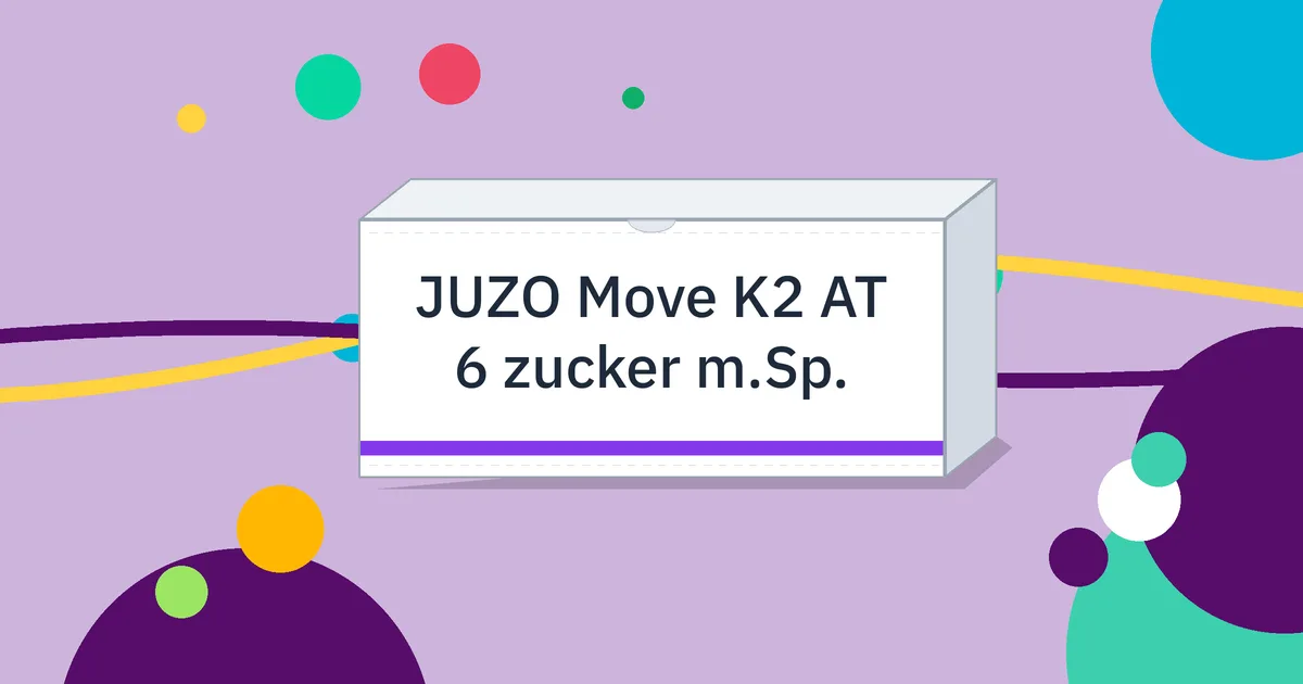 Symbolbild: Packung mit der Aufschrift JUZO Move K2 AT 6 zucker m.Sp. (PZN 20667491) – Verfügbarkeit und Bezug in Apotheken in Frankfurt am Main