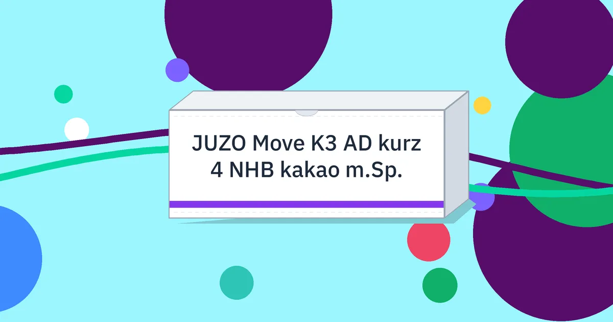 Symbolbild: Packung mit der Aufschrift JUZO Move K3 AD kurz 4 NHB kakao m.Sp. (PZN 18572197) – Verfügbarkeit und Bezug in Apotheken in Frankfurt am Main