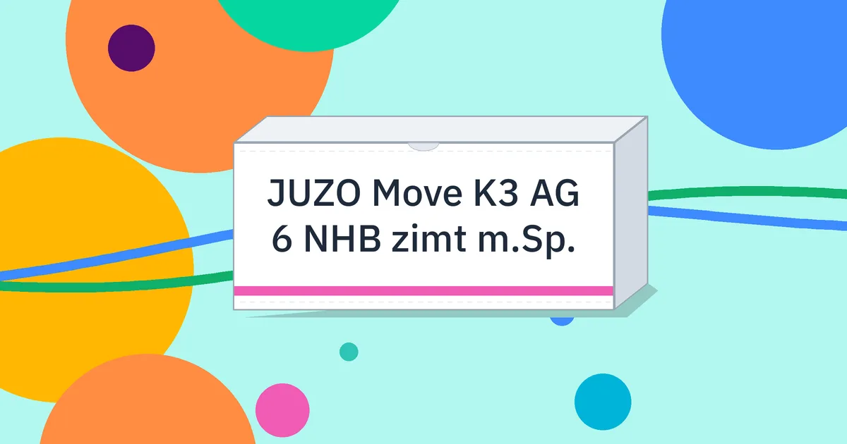 Symbolbild: Packung mit der Aufschrift JUZO Move K3 AG 6 NHB zimt m.Sp. (PZN 18575221) – Verfügbarkeit und Bezug in Apotheken in Frankfurt am Main