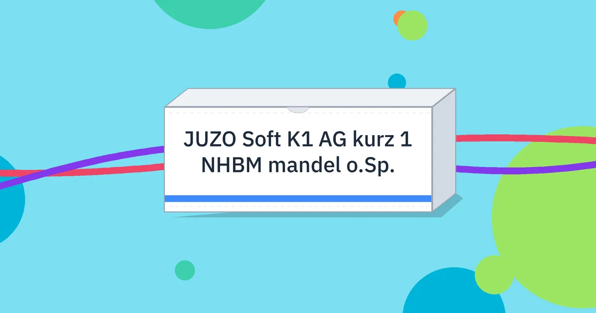 Symbolbild: Packung mit der Aufschrift JUZO Soft K1 AG kurz 1 NHBM mandel o.Sp. (PZN 14996196) – Verfügbarkeit und Bezug in Apotheken in Frankfurt am Main