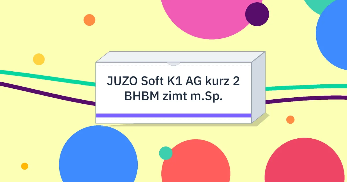 Symbolbild: Packung mit der Aufschrift JUZO Soft K1 AG kurz 2 BHBM zimt m.Sp. (PZN 14855515) – Verfügbarkeit und Bezug in Apotheken in Frankfurt am Main