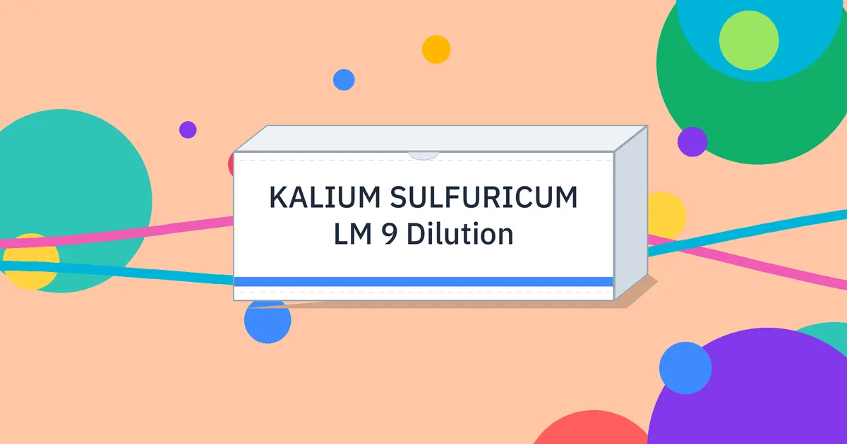 Symbolbild: Packung mit der Aufschrift KALIUM SULFURICUM LM 9 Dilution (PZN 12926286) – Verfügbarkeit und Bezug in Apotheken in Frankfurt am Main