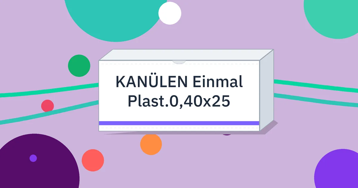 Symbolbild: Packung mit der Aufschrift KANÜLEN Einmal Plast.0,40x25 (PZN 01964680) – Verfügbarkeit und Bezug in Apotheken in Frankfurt am Main