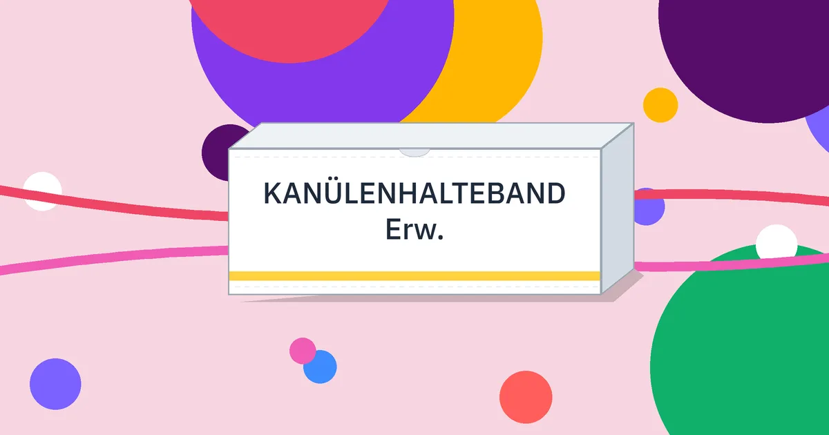 Symbolbild: Packung mit der Aufschrift KANÜLENHALTEBAND Erw. (PZN 06728607) – Verfügbarkeit und Bezug in Apotheken in Frankfurt am Main
