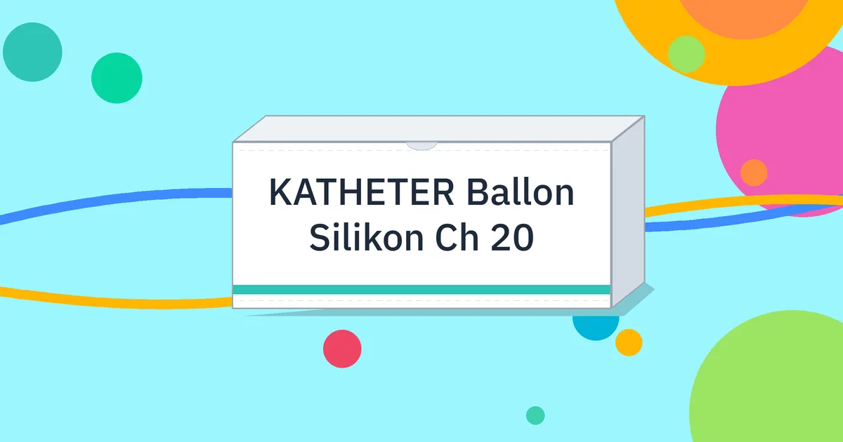 Symbolbild: Packung mit der Aufschrift KATHETER Ballon Silikon Ch 20 (PZN 07032730) – Verfügbarkeit und Bezug in Apotheken in Frankfurt am Main