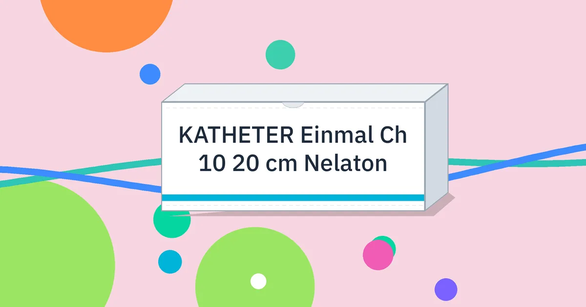 Symbolbild: Packung mit der Aufschrift KATHETER Einmal Ch 10 20 cm Nelaton (PZN 01729909) – Verfügbarkeit und Bezug in Apotheken in Frankfurt am Main