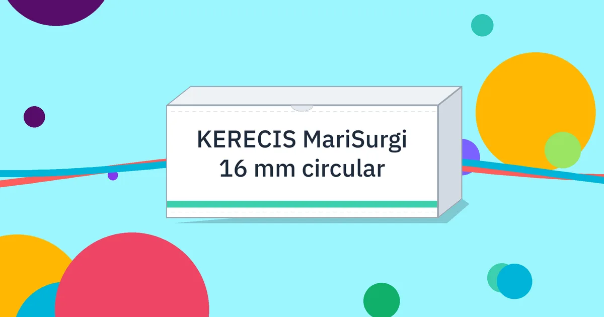 Symbolbild: Packung mit der Aufschrift KERECIS MariSurgi 16 mm circular (PZN 20600386) – Verfügbarkeit und Bezug in Apotheken in Frankfurt am Main
