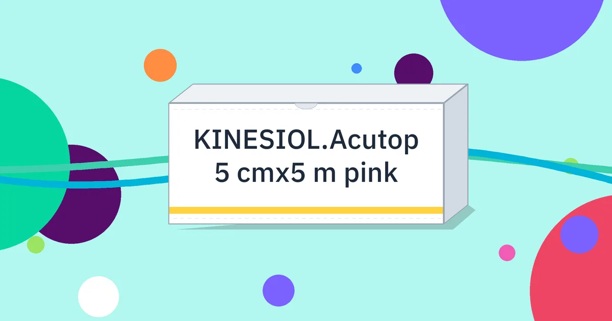 Symbolbild: Packung mit der Aufschrift KINESIOL.Acutop 5 cmx5 m pink (PZN 11140046) – Verfügbarkeit und Bezug in Apotheken in Frankfurt am Main