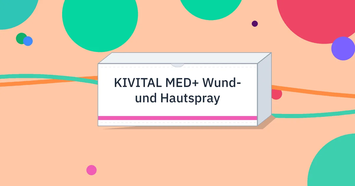 Symbolbild: Packung mit der Aufschrift KIVITAL MED+ Wund- und Hautspray (PZN 19374588) – Verfügbarkeit und Bezug in Apotheken in Frankfurt am Main