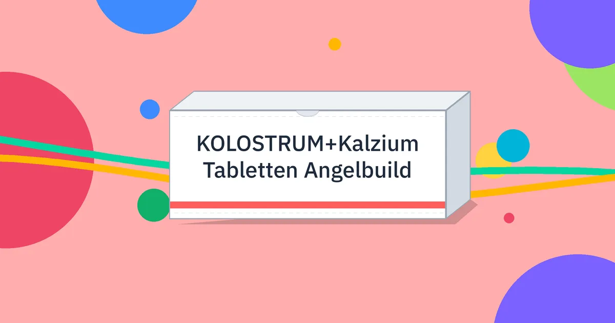 Symbolbild: Packung mit der Aufschrift KOLOSTRUM+Kalzium Tabletten Angelbuild (PZN 20132258) – Verfügbarkeit und Bezug in Apotheken in Frankfurt am Main