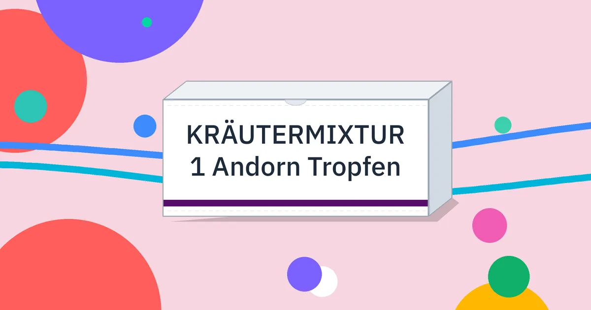 Symbolbild: Packung mit der Aufschrift KRÄUTERMIXTUR 1 Andorn Tropfen (PZN 15329450) – Verfügbarkeit und Bezug in Apotheken in Frankfurt am Main