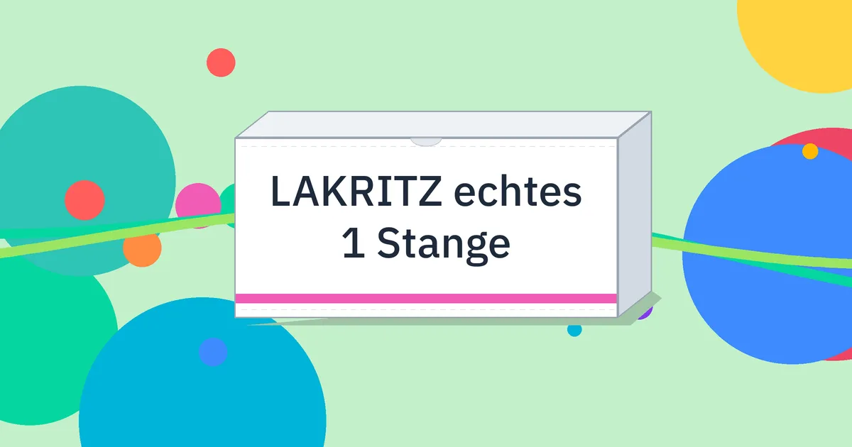 Symbolbild: Packung mit der Aufschrift LAKRITZ echtes 1 Stange (PZN 09155129) – Verfügbarkeit und Bezug in Apotheken in Frankfurt am Main