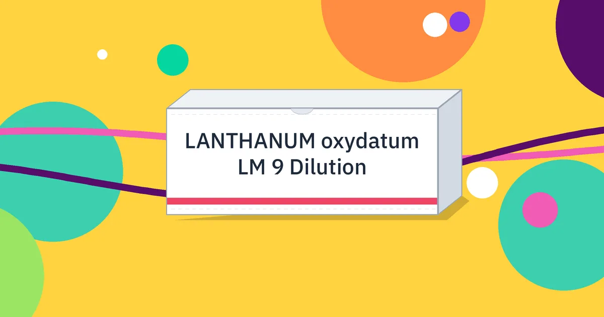 Symbolbild: Packung mit der Aufschrift LANTHANUM oxydatum LM 9 Dilution (PZN 13522177) – Verfügbarkeit und Bezug in Apotheken in Frankfurt am Main