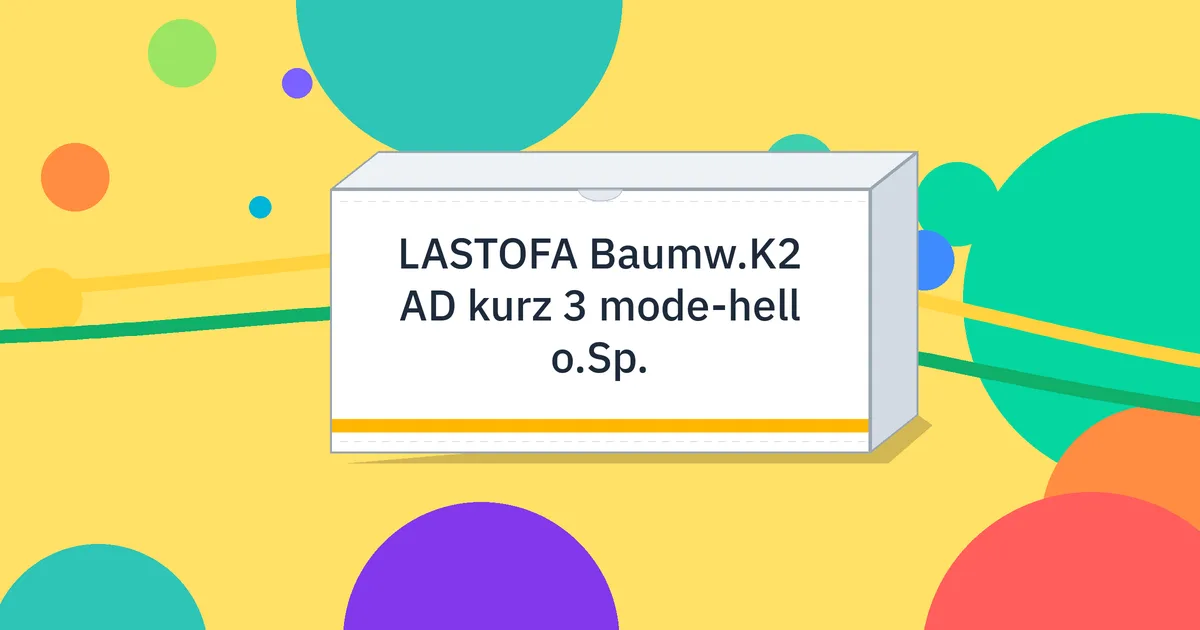Symbolbild: Packung mit der Aufschrift LASTOFA Baumw.K2 AD kurz 3 mode-hell o.Sp. (PZN 01945783) – Verfügbarkeit und Bezug in Apotheken in Frankfurt am Main