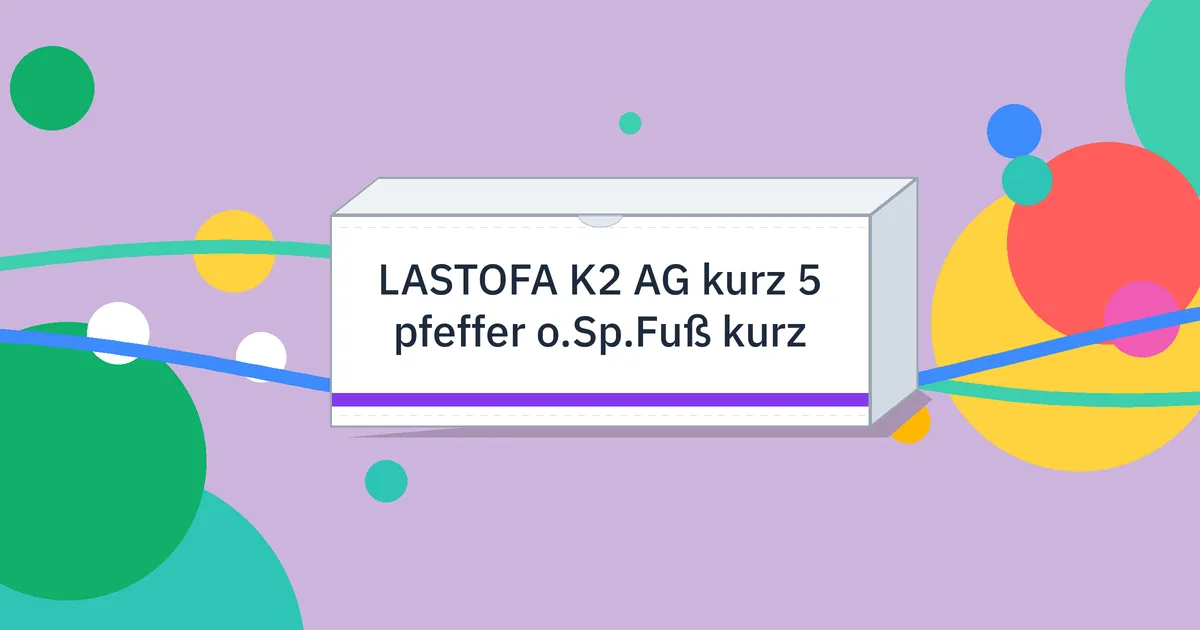 Symbolbild: Packung mit der Aufschrift LASTOFA K2 AG kurz 5 pfeffer o.Sp.Fuß kurz (PZN 13807052) – Verfügbarkeit und Bezug in Apotheken in Frankfurt am Main