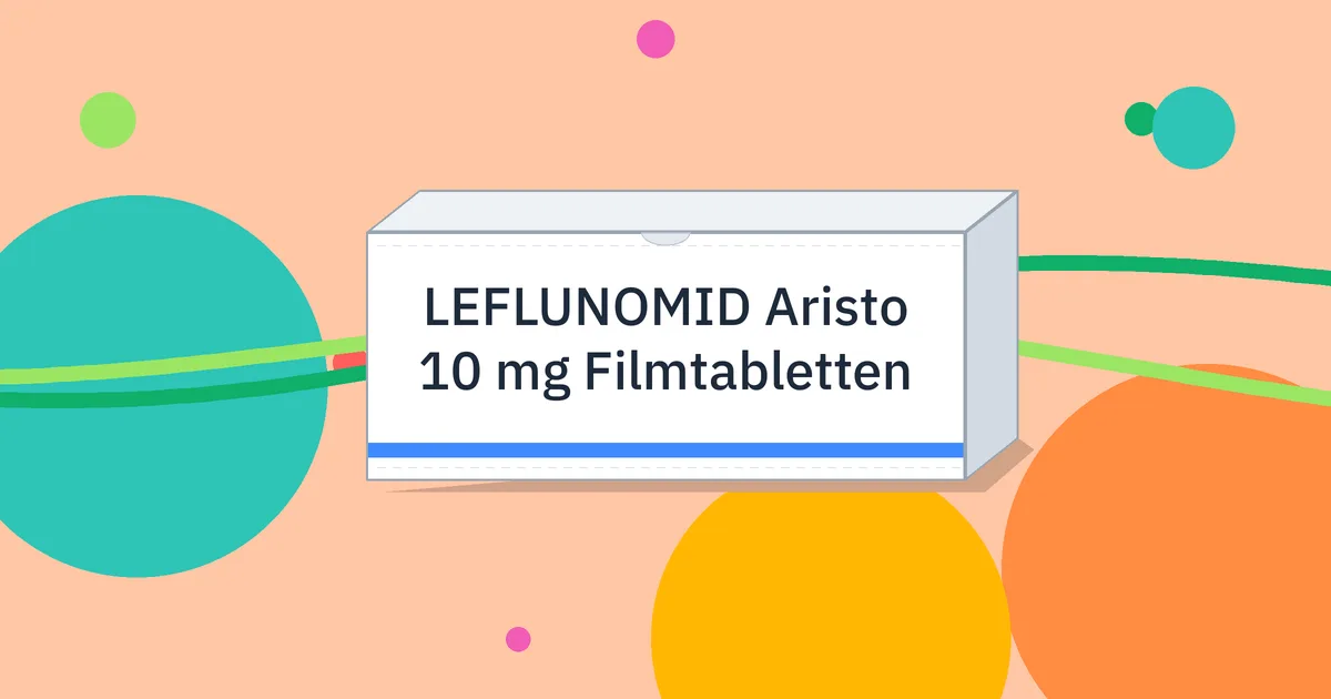 Symbolbild: Packung mit der Aufschrift LEFLUNOMID Aristo 10 mg Filmtabletten (PZN 13744251) – Verfügbarkeit und Bezug in Apotheken in Frankfurt am Main
