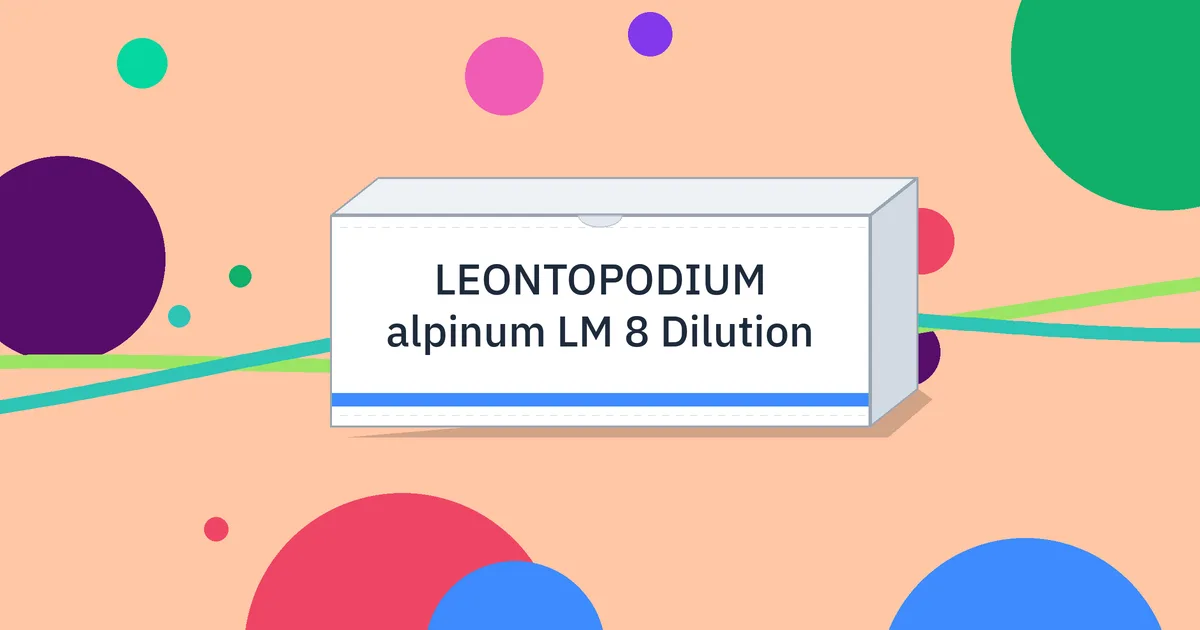 Symbolbild: Packung mit der Aufschrift LEONTOPODIUM alpinum LM 8 Dilution (PZN 13525371) – Verfügbarkeit und Bezug in Apotheken in Frankfurt am Main