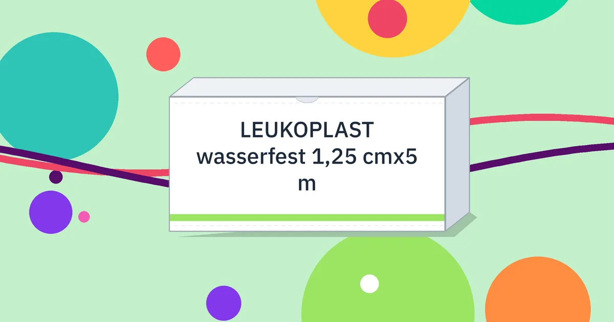 Symbolbild: Packung mit der Aufschrift LEUKOPLAST wasserfest 1,25 cmx5 m (PZN 12655344) – Verfügbarkeit und Bezug in Apotheken in Frankfurt am Main