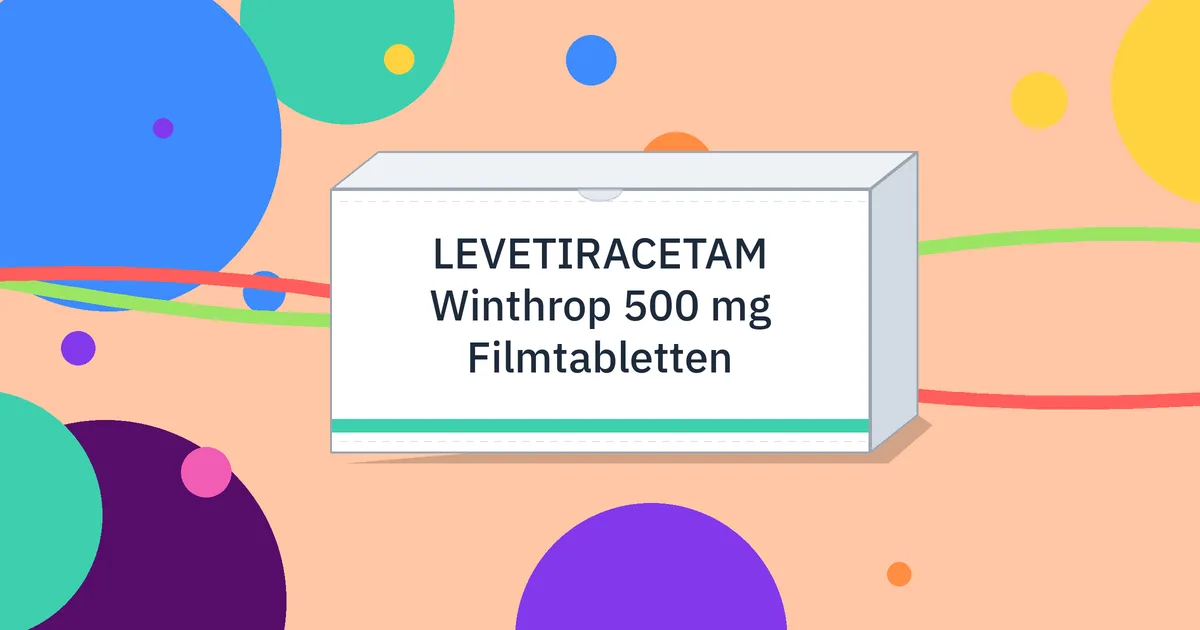 Symbolbild: Packung mit der Aufschrift LEVETIRACETAM Winthrop 500 mg Filmtabletten (PZN 07585624) – Verfügbarkeit und Bezug in Apotheken in Frankfurt am Main