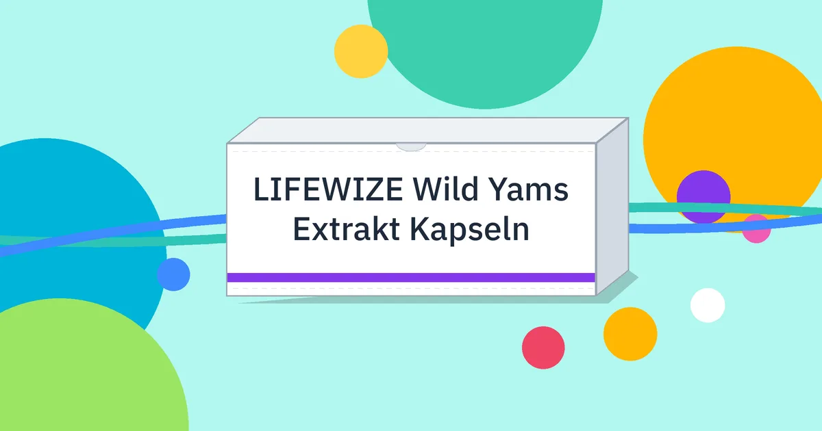 Symbolbild: Packung mit der Aufschrift LIFEWIZE Wild Yams Extrakt Kapseln (PZN 16896180) – Verfügbarkeit und Bezug in Apotheken in Frankfurt am Main