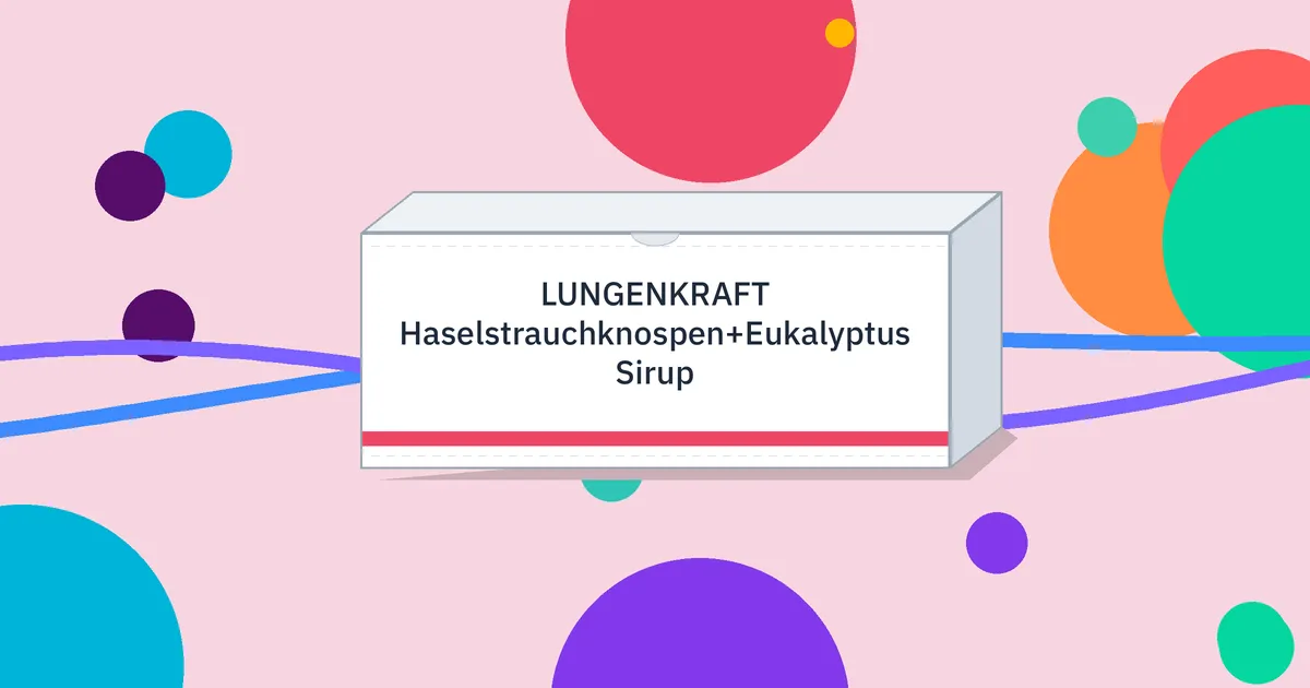 Symbolbild: Packung mit der Aufschrift LUNGENKRAFT Haselstrauchknospen+Eukalyptus Sirup (PZN 17582443) – Verfügbarkeit und Bezug in Apotheken in Frankfurt am Main