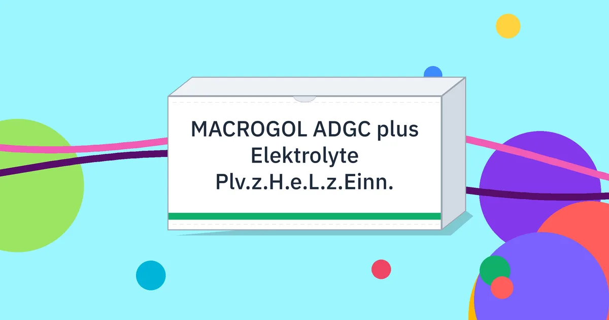 Symbolbild: Packung mit der Aufschrift MACROGOL ADGC plus Elektrolyte Plv.z.H.e.L.z.Einn. (PZN 18084440) – Verfügbarkeit und Bezug in Apotheken in Frankfurt am Main