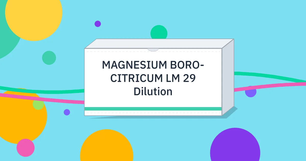 Symbolbild: Packung mit der Aufschrift MAGNESIUM BORO-CITRICUM LM 29 Dilution (PZN 12936770) – Verfügbarkeit und Bezug in Apotheken in Frankfurt am Main