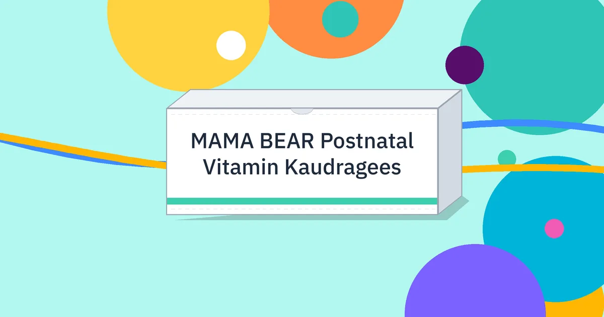 Symbolbild: Packung mit der Aufschrift MAMA BEAR Postnatal Vitamin Kaudragees (PZN 18230887) – Verfügbarkeit und Bezug in Apotheken in Frankfurt am Main
