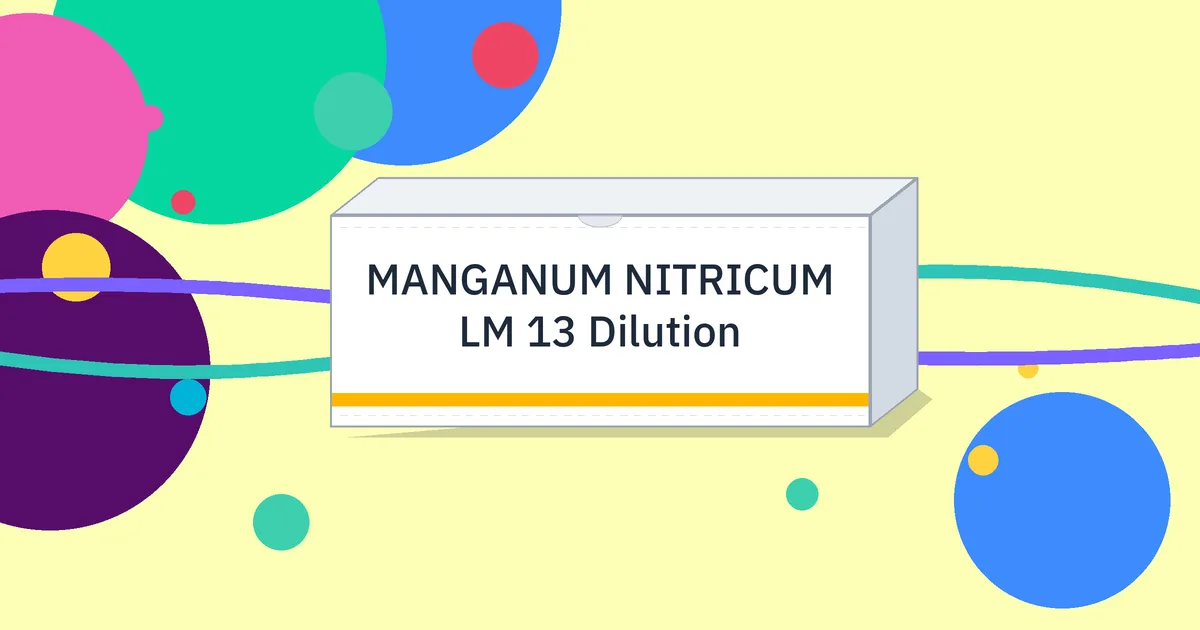 Symbolbild: Packung mit der Aufschrift MANGANUM NITRICUM LM 13 Dilution (PZN 12944172) – Verfügbarkeit und Bezug in Apotheken in Frankfurt am Main