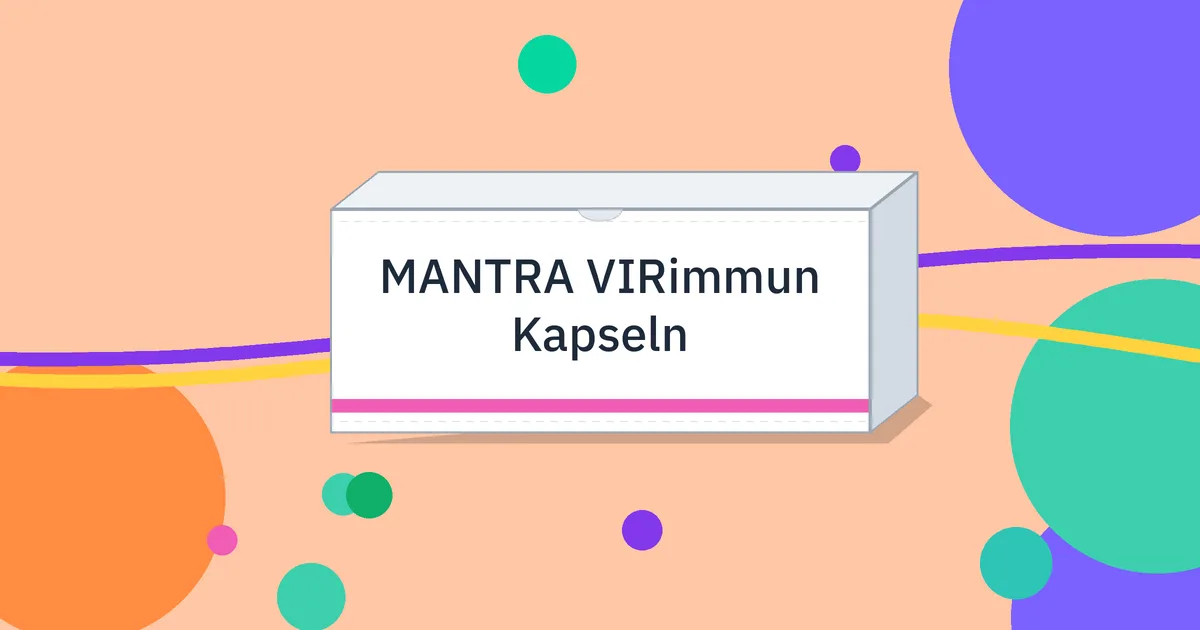 Symbolbild: Packung mit der Aufschrift MANTRA VIRimmun Kapseln (PZN 16719035) – Verfügbarkeit und Bezug in Apotheken in Frankfurt am Main