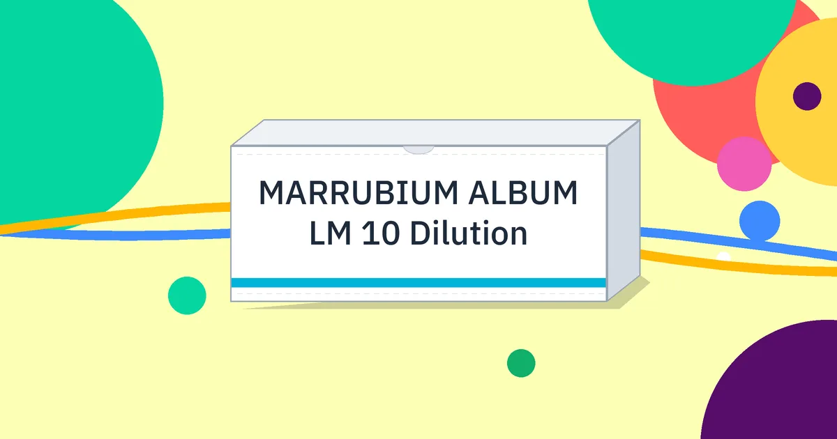 Symbolbild: Packung mit der Aufschrift MARRUBIUM ALBUM LM 10 Dilution (PZN 13601853) – Verfügbarkeit und Bezug in Apotheken in Frankfurt am Main