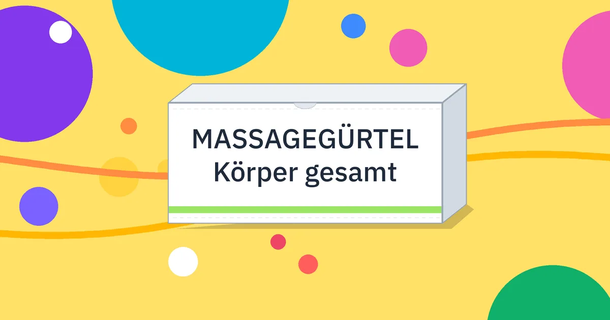 Symbolbild: Packung mit der Aufschrift MASSAGEGÜRTEL Körper gesamt (PZN 09785936) – Verfügbarkeit und Bezug in Apotheken in Frankfurt am Main