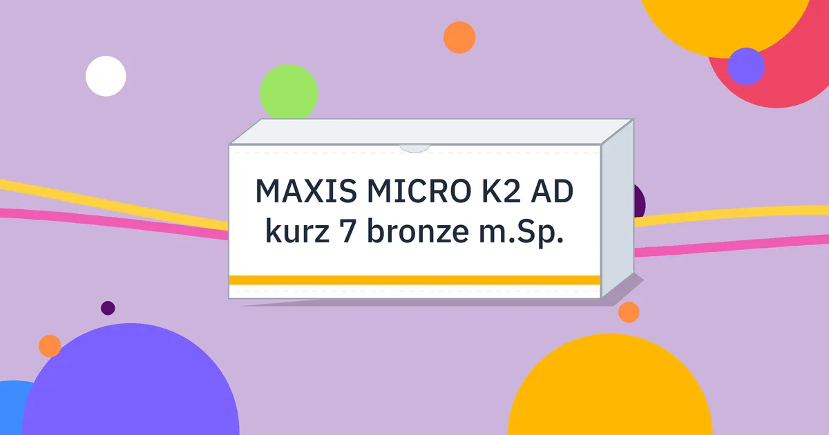 Symbolbild: Packung mit der Aufschrift MAXIS MICRO K2 AD kurz 7 bronze m.Sp. (PZN 17673677) – Verfügbarkeit und Bezug in Apotheken in Frankfurt am Main