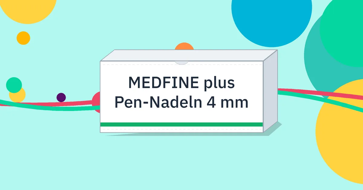 Symbolbild: Packung mit der Aufschrift MEDFINE plus Pen-Nadeln 4 mm (PZN 14414024) – Verfügbarkeit und Bezug in Apotheken in Frankfurt am Main