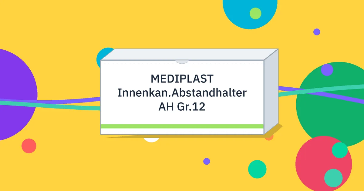 Symbolbild: Packung mit der Aufschrift MEDIPLAST Innenkan.Abstandhalter AH Gr.12 (PZN 04527997) – Verfügbarkeit und Bezug in Apotheken in Frankfurt am Main