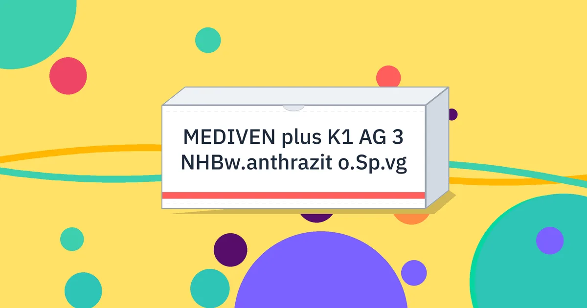 Symbolbild: Packung mit der Aufschrift MEDIVEN plus K1 AG 3 NHBw.anthrazit o.Sp.vg (PZN 15922886) – Verfügbarkeit und Bezug in Apotheken in Frankfurt am Main