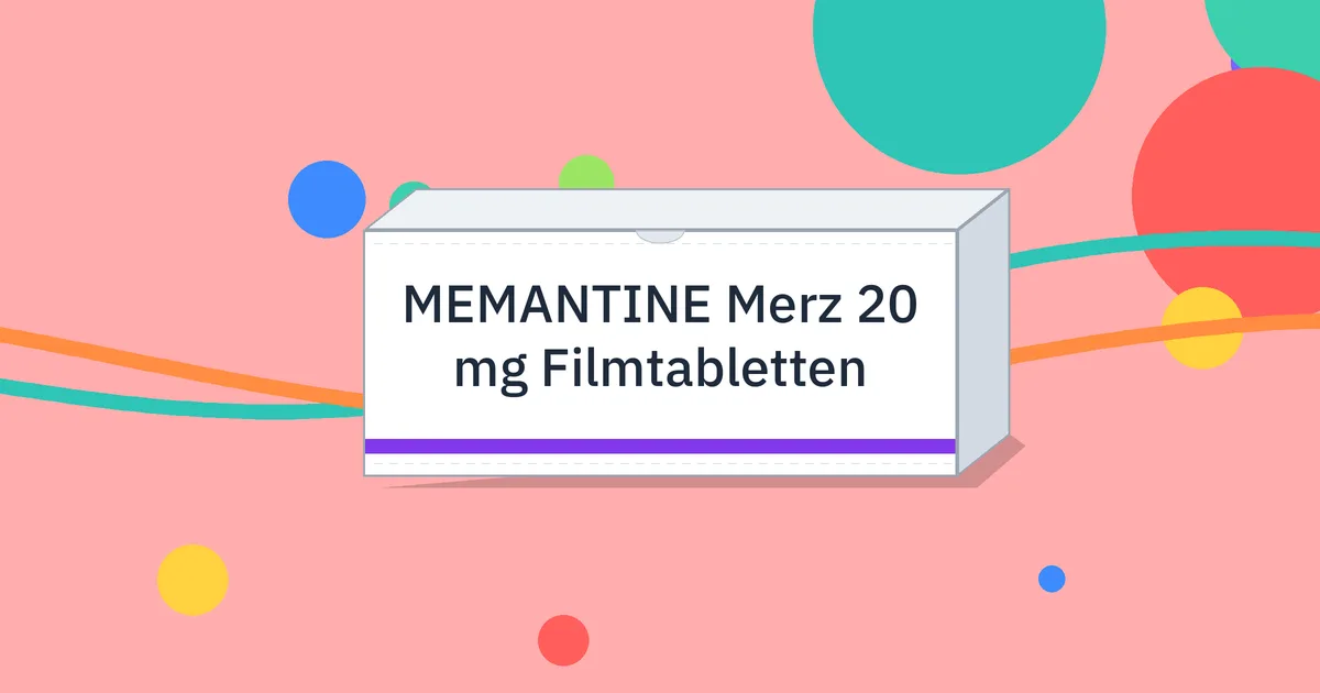Symbolbild: Packung mit der Aufschrift MEMANTINE Merz 20 mg Filmtabletten (PZN 00143076) – Verfügbarkeit und Bezug in Apotheken in Frankfurt am Main