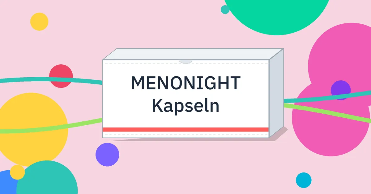 Symbolbild: Packung mit der Aufschrift MENONIGHT Kapseln (PZN 19429450) – Verfügbarkeit und Bezug in Apotheken in Frankfurt am Main