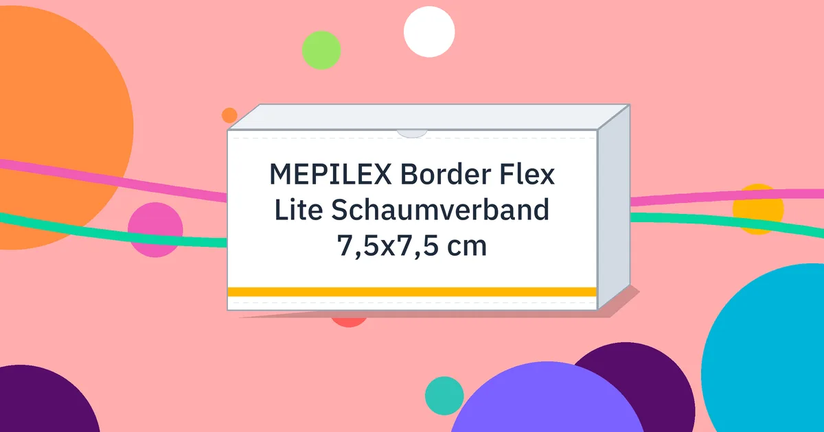 Symbolbild: Packung mit der Aufschrift MEPILEX Border Flex Lite Schaumverband 7,5x7,5 cm (PZN 17755530) – Verfügbarkeit und Bezug in Apotheken in Frankfurt am Main