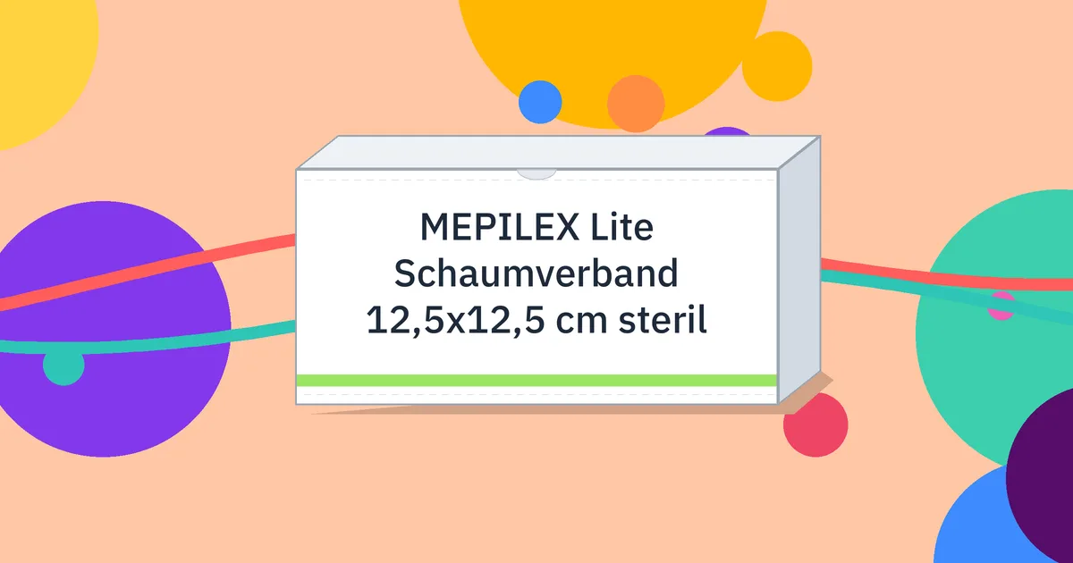 Symbolbild: Packung mit der Aufschrift MEPILEX Lite Schaumverband 12,5x12,5 cm steril (PZN 11293519) – Verfügbarkeit und Bezug in Apotheken in Frankfurt am Main