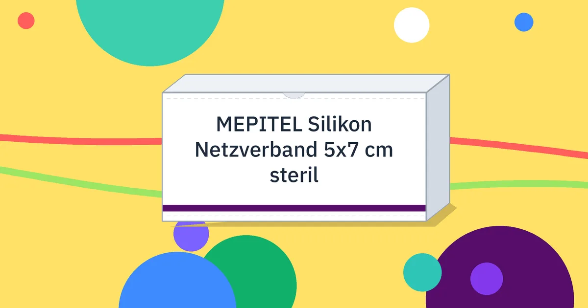 Symbolbild: Packung mit der Aufschrift MEPITEL Silikon Netzverband 5x7 cm steril (PZN 14334213) – Verfügbarkeit und Bezug in Apotheken in Frankfurt am Main