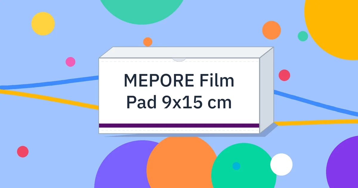 Symbolbild: Packung mit der Aufschrift MEPORE Film Pad 9x15 cm (PZN 09272527) – Verfügbarkeit und Bezug in Apotheken in Frankfurt am Main