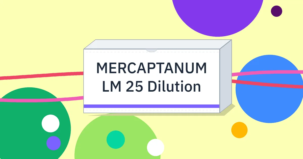Symbolbild: Packung mit der Aufschrift MERCAPTANUM LM 25 Dilution (PZN 13605785) – Verfügbarkeit und Bezug in Apotheken in Frankfurt am Main