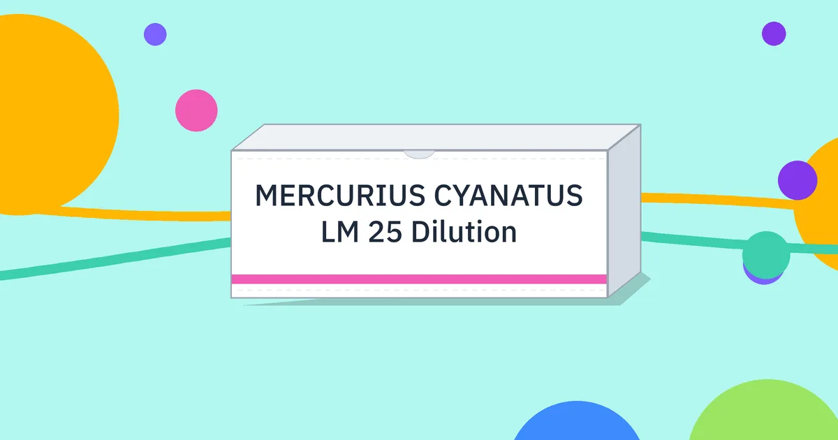 Symbolbild: Packung mit der Aufschrift MERCURIUS CYANATUS LM 25 Dilution (PZN 12951025) – Verfügbarkeit und Bezug in Apotheken in Frankfurt am Main