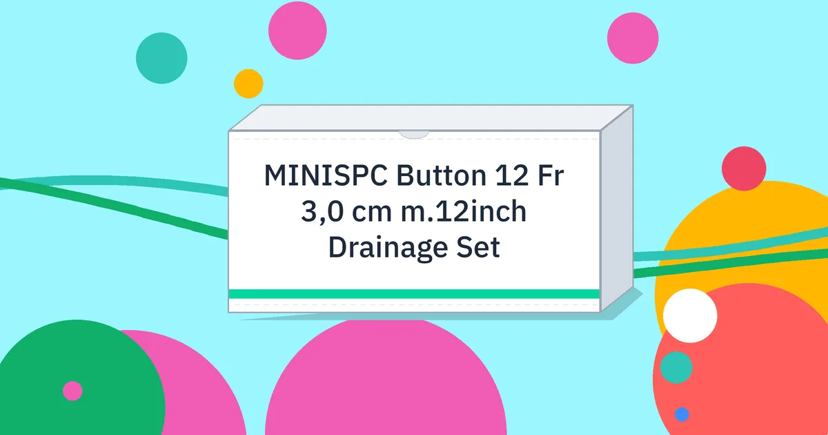 Symbolbild: Packung mit der Aufschrift MINISPC Button 12 Fr 3,0 cm m.12inch Drainage Set (PZN 20820490) – Verfügbarkeit und Bezug in Apotheken in Frankfurt am Main