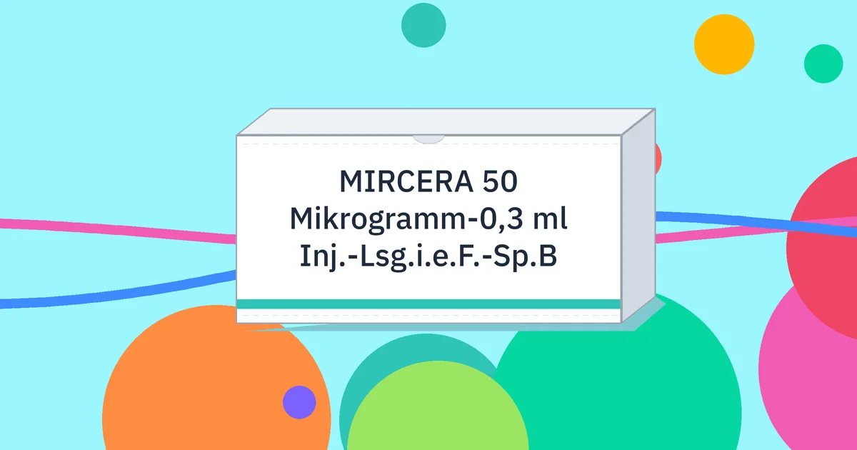 Symbolbild: Packung mit der Aufschrift MIRCERA 50 Mikrogramm-0,3 ml Inj.-Lsg.i.e.F.-Sp.B (PZN 11557266) – Verfügbarkeit und Bezug in Apotheken in Frankfurt am Main