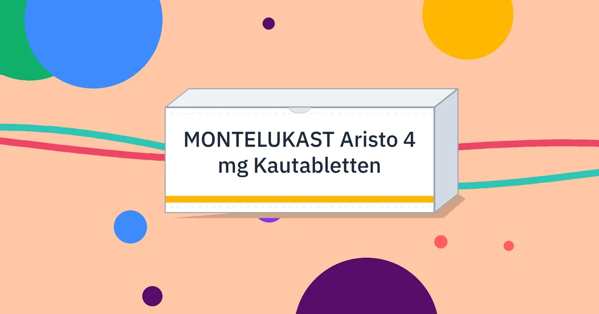 Symbolbild: Packung mit der Aufschrift MONTELUKAST Aristo 4 mg Kautabletten (PZN 11179551) – Verfügbarkeit und Bezug in Apotheken in Frankfurt am Main