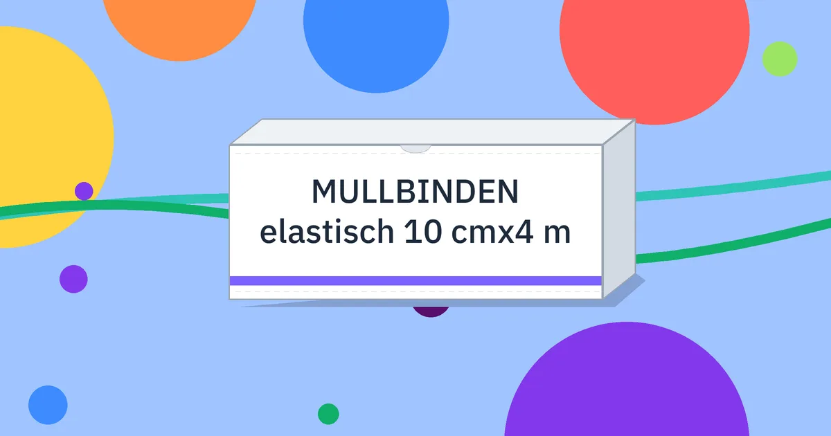 Symbolbild: Packung mit der Aufschrift MULLBINDEN elastisch 10 cmx4 m (PZN 04095138) – Verfügbarkeit und Bezug in Apotheken in Frankfurt am Main
